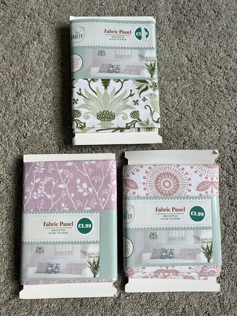 100% COTTON FABRIC Panel Bundle Aldi Squares Craft Sewing Material £5. ...