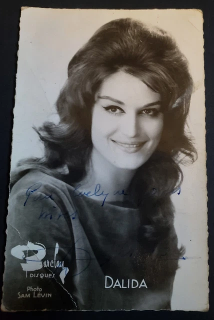 PHOTO DALIDA DÉDICACÉE ancienne Originale Barclay Disques EUR 50,00 - PicClick FR