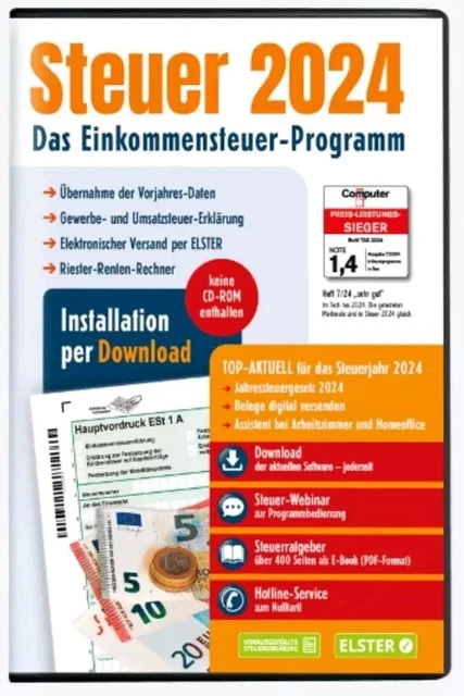 ALDI STEUER 2024 Steuererklärung 2024 Einkommensteuer Umsatzsteuer CD NEU OVP EUR 9,99 - PicClick DE