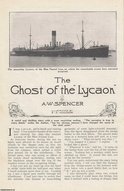 THE GHOST OF The Lycaon, Of The Blue Funnel Line. This Is An Uncommon ...