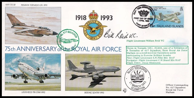 VICTORIA CROSS RECIPIENT BILL REID VC Signed RAF (75)30c No.617 ...