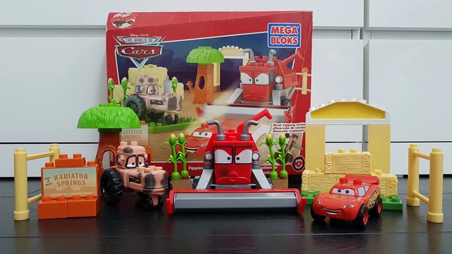 DISNEY CARS MEGA Bloks Tipping Tractor Set & Frank #7786 with BOX! Lego ...