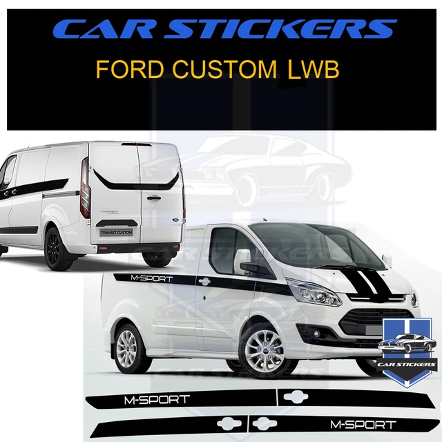FORD TRANSIT CUSTOM Side +Bonnet + Rear Van Decals Racing Stripes for ...