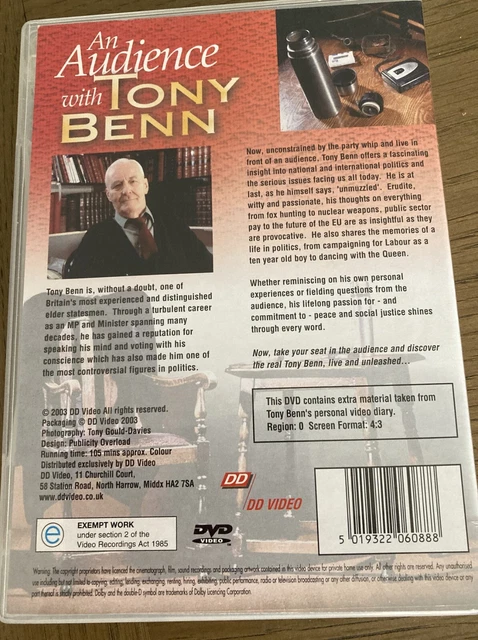 AN AUDIENCE WITH Tony Benn DVD, The Labour Party. Signed by him. EUR 15 ...