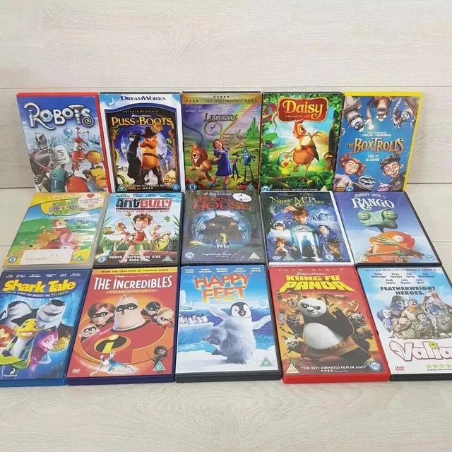 BUNDLE OF 15 DVDs Kids Children Cartoon Dreamworks Disney Pixar and ...