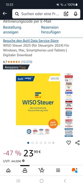 WISO STEUER 2025 für die Steuererklärung 2024 EUR 1,00 - PicClick DE