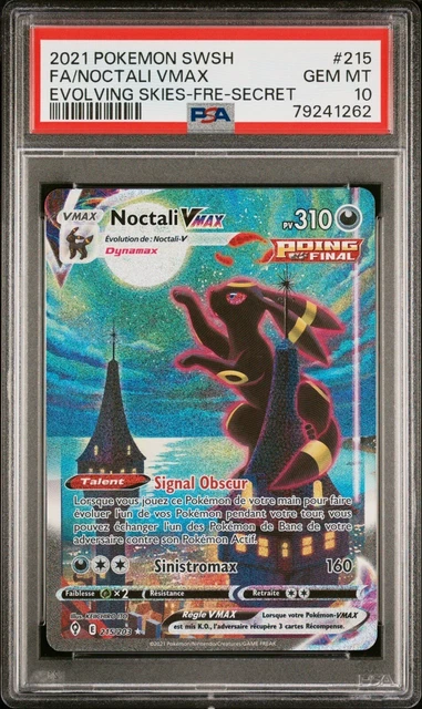 CARTE POKÉMON NOCTALI Vmax Alternative 215/203 Évolution Céleste PSA 10 ...