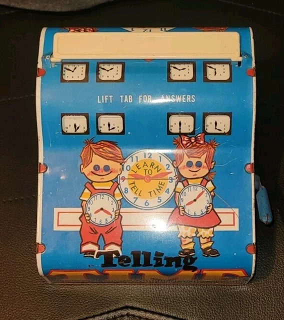 VINTAGE TIN TOY 1950’s Wolverine Telling Time Educational For Kids Game ...