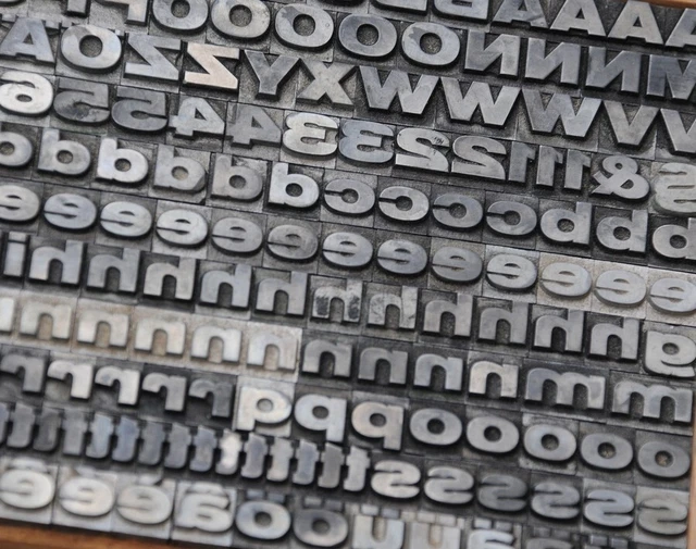 POLICE DE CARACTÈRES plomb lettres typographie imprimerie tampon sans ...