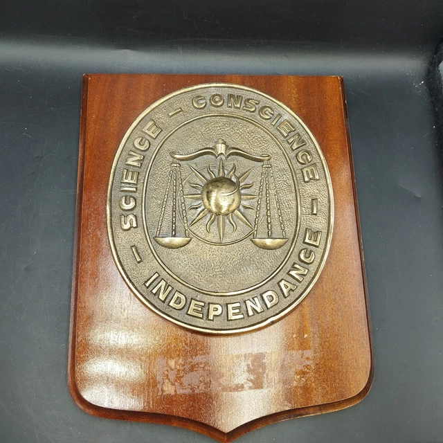 BLASON PLAQUE DE Bronze Science Conscience Indépendance Style Tape De ...