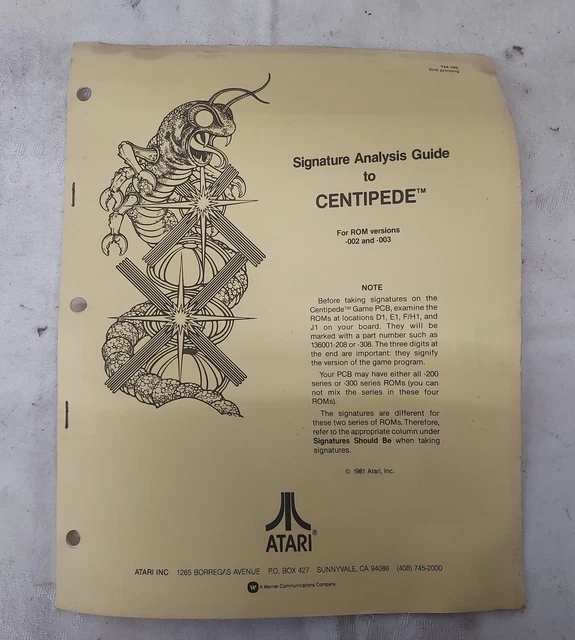 GUIDE D'ANALYSE DE SIGNATURE SIGNATURE original jeu d'arcade Atari ...