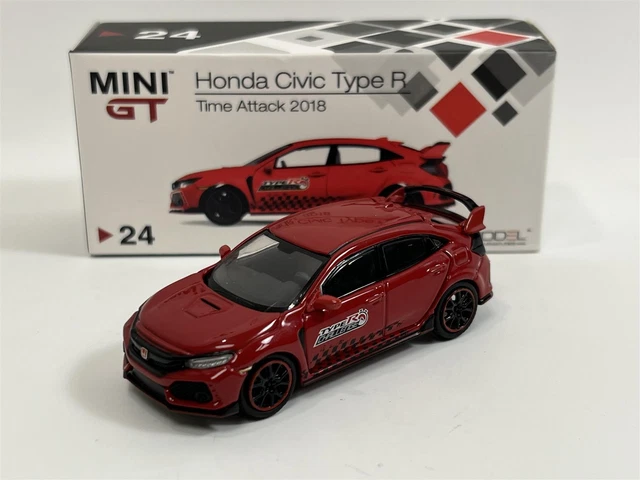 HONDA CIVIC TYPE R Time Attack 2018 Red 1:64 Scale Mini GT MGT00024L ...