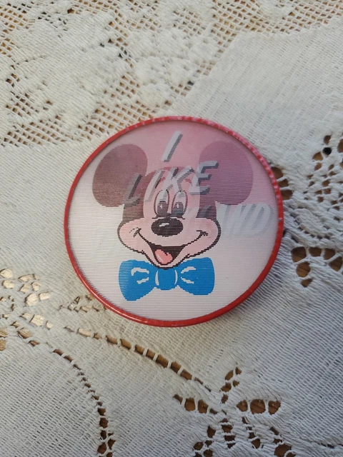 VINTAGE MICKEY MOUSE I Like Disneyland Flicker Pin Back Button Walt ...
