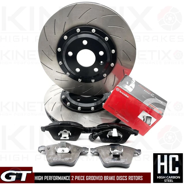 FOR AUDI S3 Vw Golf R32 Passat R36 Grooved 2 Piece Front Brake Discs ...