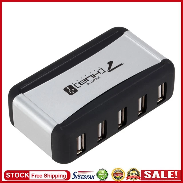 VERTICAL USB HUB 7 Ports USB 2.0 Splitter with Power Adapter for PC ...
