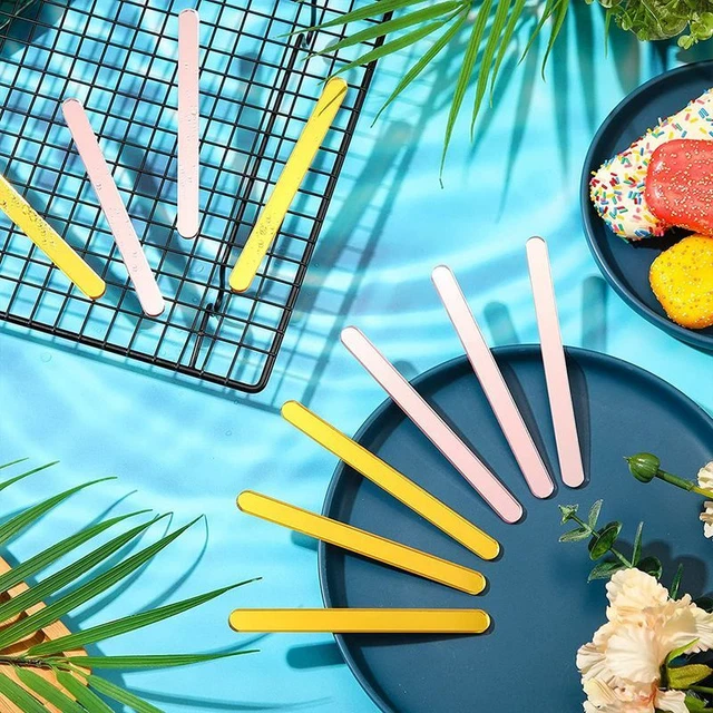 20PCS ACRYLIC POPSICLE Sticks Reusable Creamsicle Ice Cream Cakesicle ...