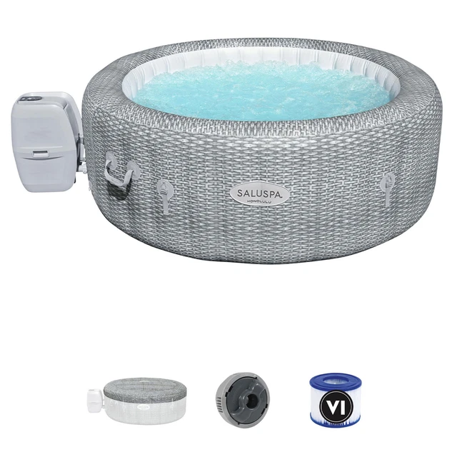 BESTWAY SALUSPA AIRJET 6 Person Honolulu Inflatable Hot Tub Spa (For ... BESTWAY SALUSPA AIRJET 6 Person Honolulu Inflatable Hot Tub Spa (For ...