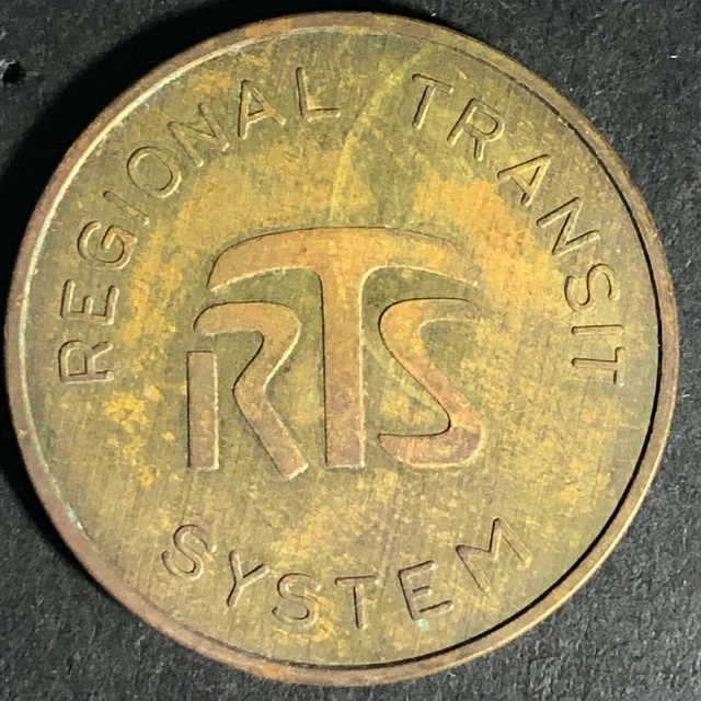 SCARCE REGIONAL TRANSIT System RTS Gainesville, FL One Fare Token 28mm ...