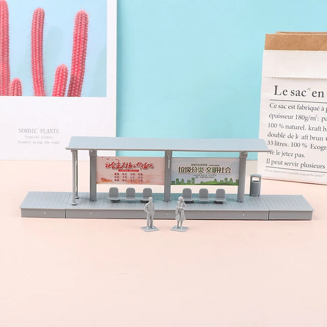 1/87 MINI SIMULATION Bus Station Model High-speed Rail Station Platform ...