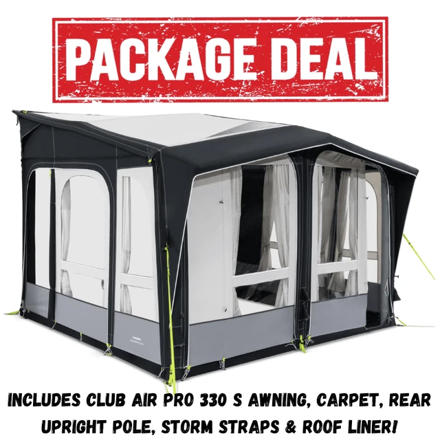 DOMETIC CLUB AIR Pro 330 S Caravan Awning (Package Deal) £1,099.00 ...
