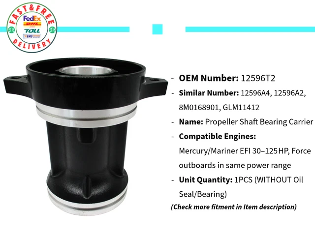 FOR MERCURY MARINE Force 12596T2 Propeller Shaft Bearing Carrier ...