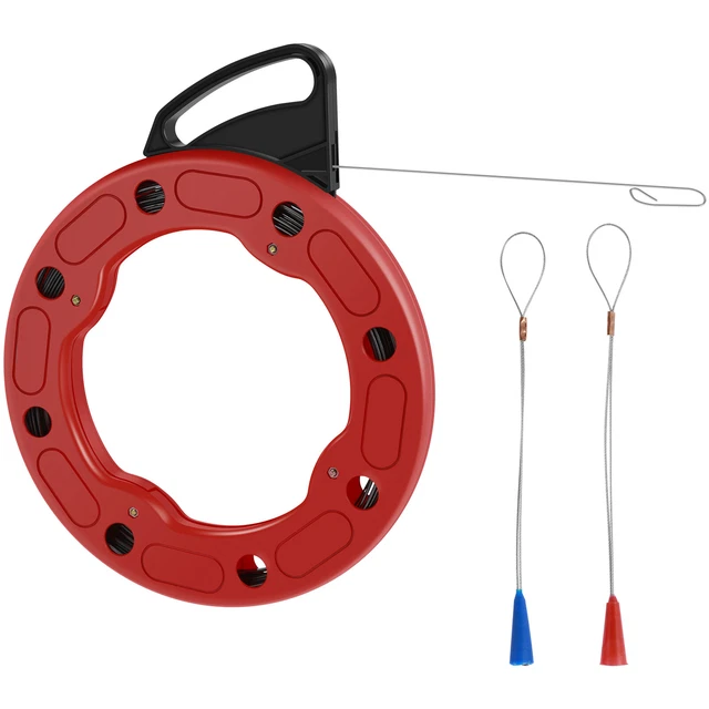 FISH TAPE WIRE Puller 100ft 1/8inch Electrical Wire Steel Cable Fishing ...