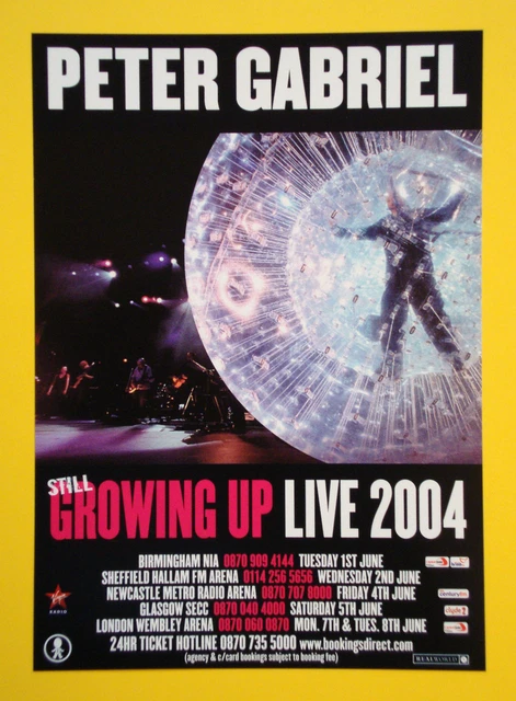 PETER GABRIEL 'STILL Growing Up Live 2004' UK A5 tour flyer...ideal for ...