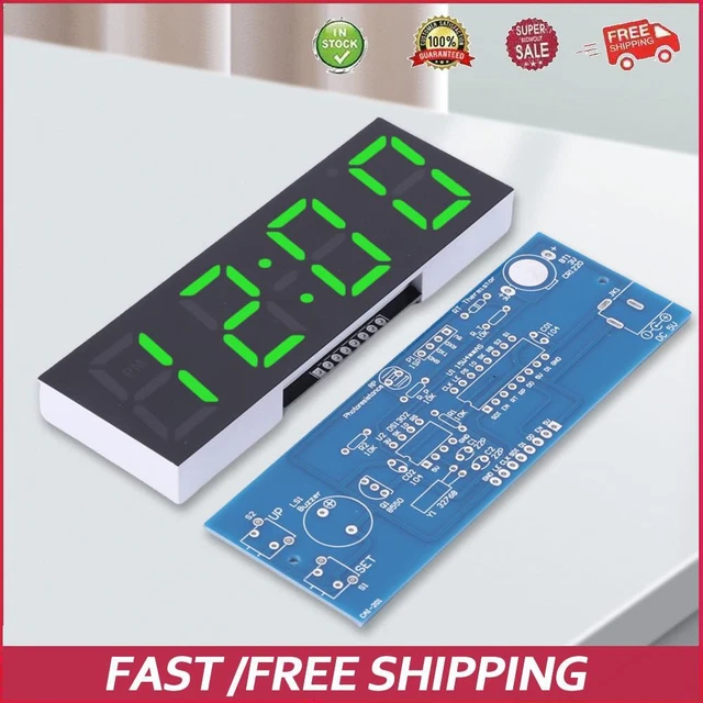 4 DIGIT DIY LED Digital Clock Kit USB Powered Electronic Clock Kit ...