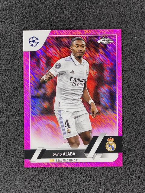 2022-23 TOPPS CHROME UEFA David Alaba rose scintillant /250 Real Madrid ...