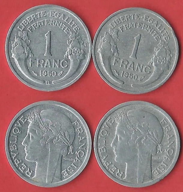 1 FR RÉPUBLIQUE 1950 et B SERIE COMPLETE 2 PIECES ETAT VOIR PHOTO ET ...