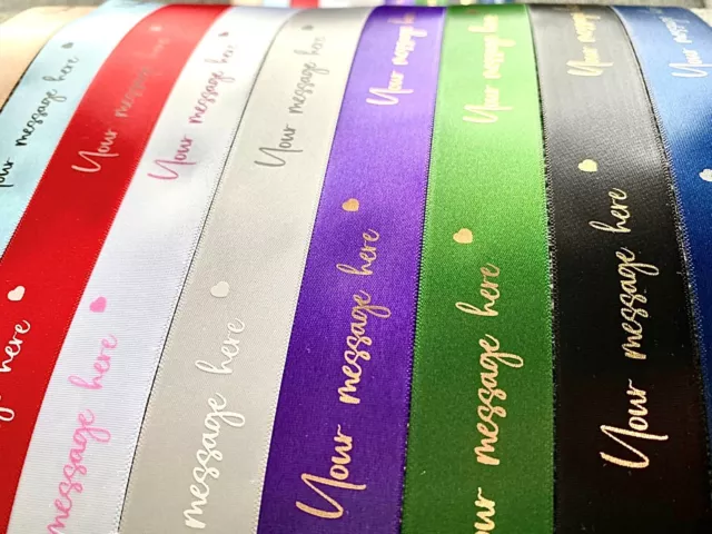 PERSONALISED BUSINESS RIBBON Custom 10mm 15mm 25mm 50mm 100mm 1m 2m 3m ...