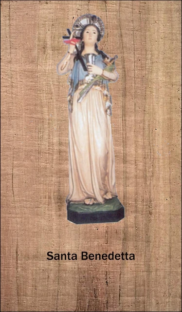 SANTINO HOLY CARD SANTA BENEDETTA MARTIRE in stile icona su carta EUR 1 ...