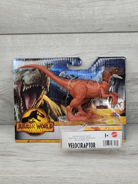 JURASSIC WORLD DOMINION Red Velociraptor Ferocious Pack Dinosaur Figure ...
