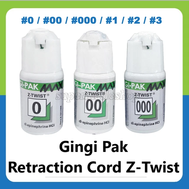 6 TYPES GINGI-PAK Max Z-TWIST Dental Gingival Retraction Cord Packing ...