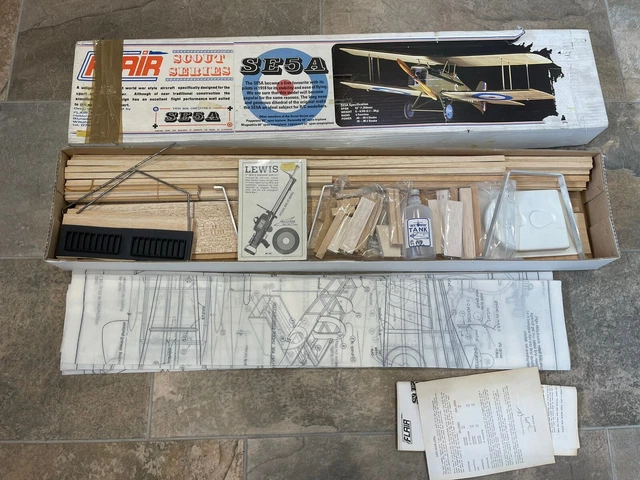 FLAIR SE5 SCOUT Series RC Plane Kit 53" Williams Lewis Gun New Kit WWI ...