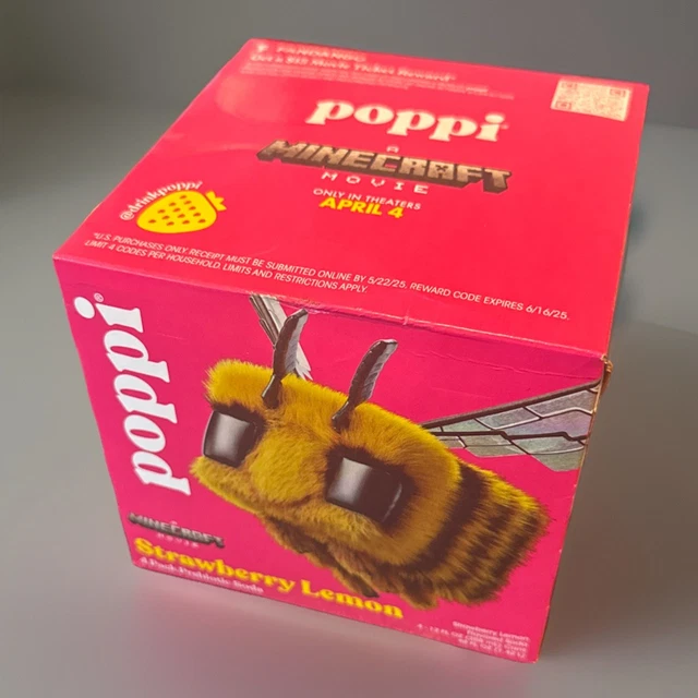 A MINECRAFT MOVIE Poppi Probiotic Soda Strawberry Lemon 4pk Cans, 12 Oz ...