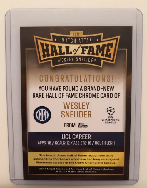 TOPPS MATCH ATTAX 2025/26 25/26 2026 Hall of Fame Wesley Sneijder EUR ...