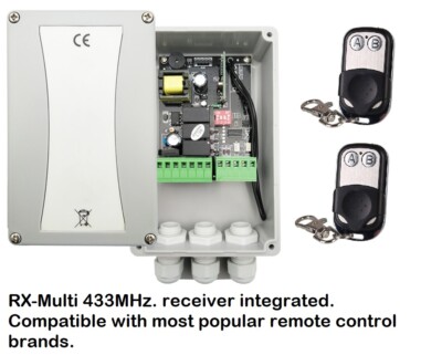 GARAGE ROLLER SHUTTER Door Receiver Box + 2 Remote Controls 433.92MHz ...