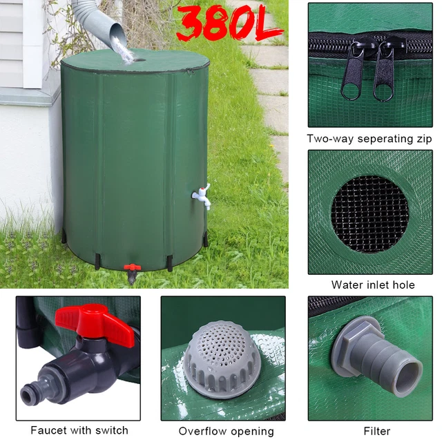 REGENWASSERTANK 380 LITER Regenwassertonne Wassertank Garten ...