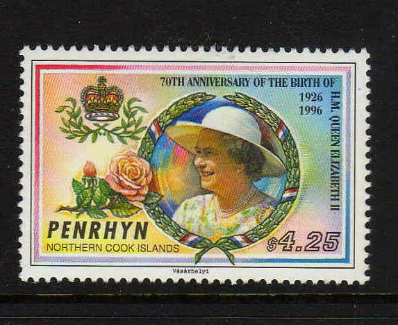 PENRHYN 1996 - Queen Elizabeth II 70th Birthday - $4.25 issue - MNH EUR ...