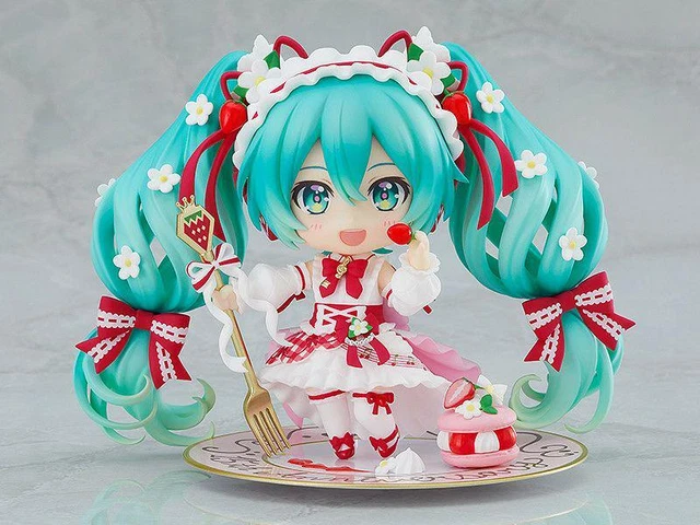 FIGURINE HATSUNE MIKU Nendoroid et robe fraise sur pied acrylique 15e ...