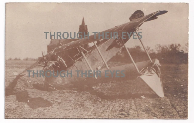 ORIGINAL WW1 PHOTO postcard Crashed German WW1 bomber Bickendorf ...