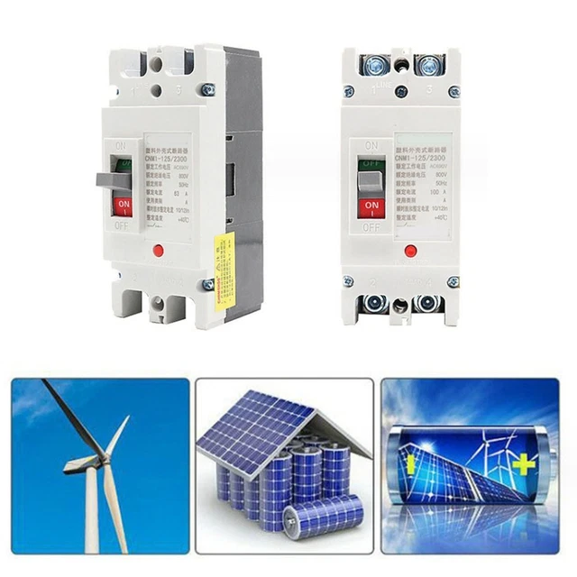 CIRCUIT BREAKER MOLDED Equipment DC MCCB Solar Battery 80-100A 500V 2P ...