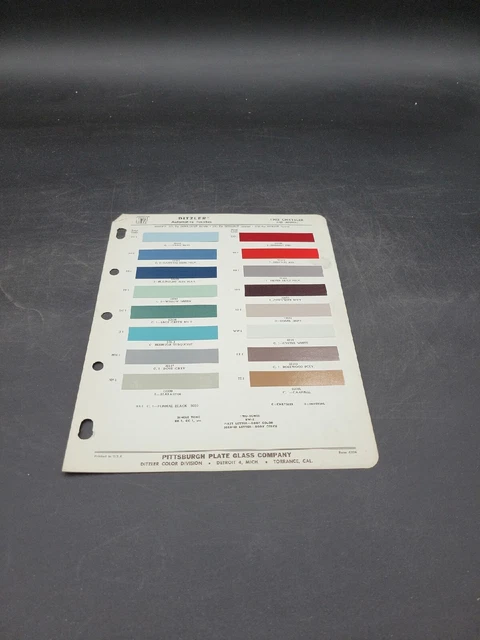 1962 DITZLER PPG Automotive Finishes Chrysler Imperial Paint Chip ...