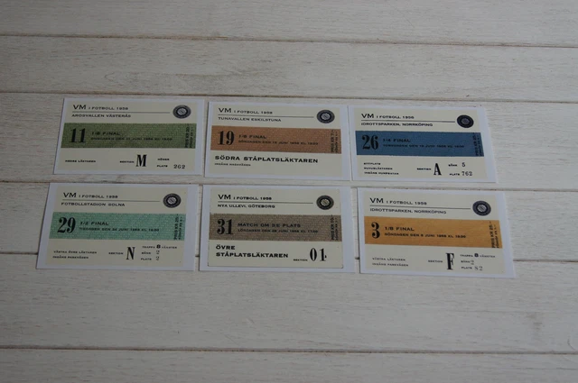 LOT DE 6 Photos Ticket Billet 13 Buts Just Fontaine Coupe du monde 1958 ...