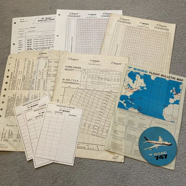 BOAC PILOT BRIEFING Docs - VC10 Performance/Flying Manual Pages + 747 ...