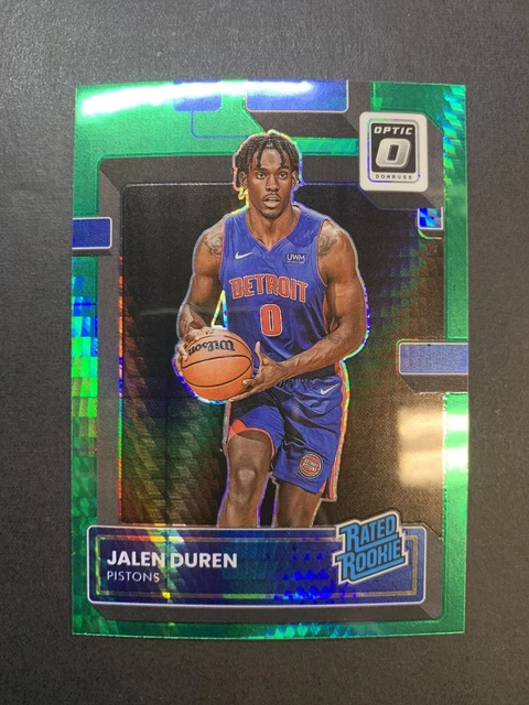 2022-23 PANINI OPTIC Jalen Duren Fanatics Green Hyper Rookie RC #227 ...