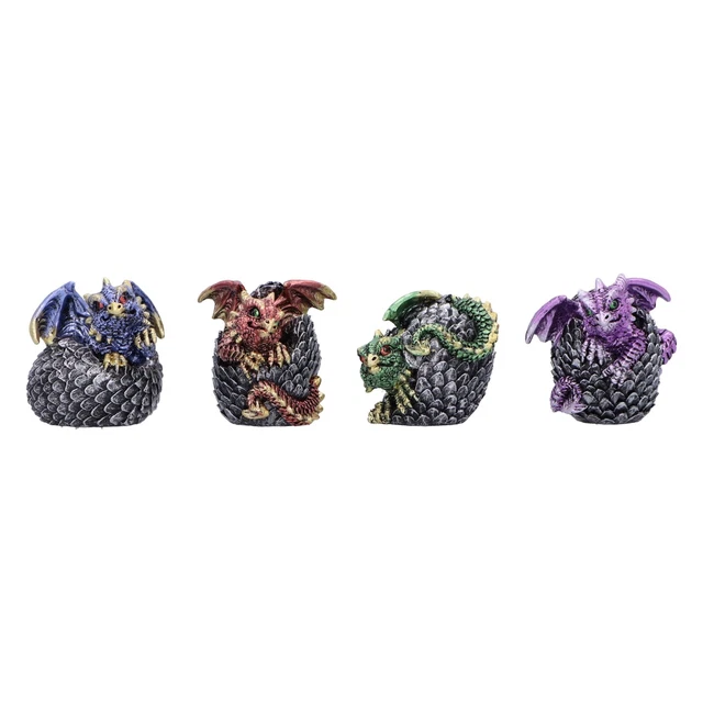 NEMESIS NOW EGGLING Hoard 5cm, Resin, Silver, Dragon Figure, Silver ...