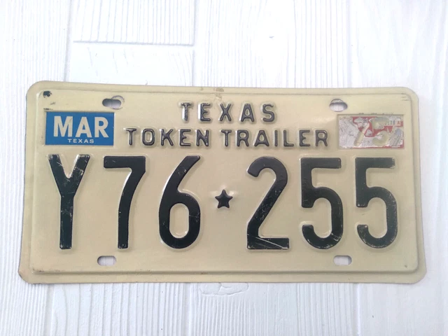 ANTIQUE 1970'S TEXAS TOKEN TRAILER LICENSE PLATE Y76-255 $15.20 ...