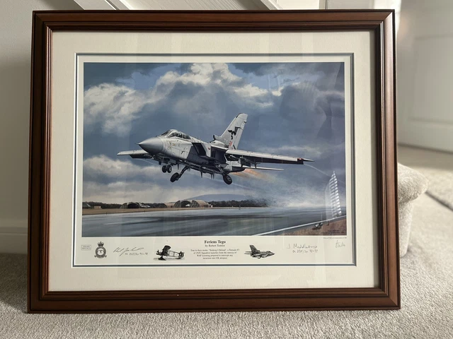 RAF TORNADO F3 jet aircraft 25 squadron print Robert Tomlin RAF Leeming ...